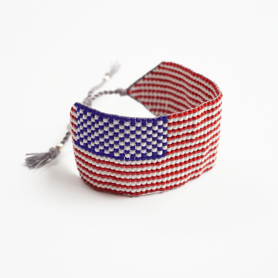 American Flag Handmade Bracelet, USA Flag Bracelet (large) - Etsy
