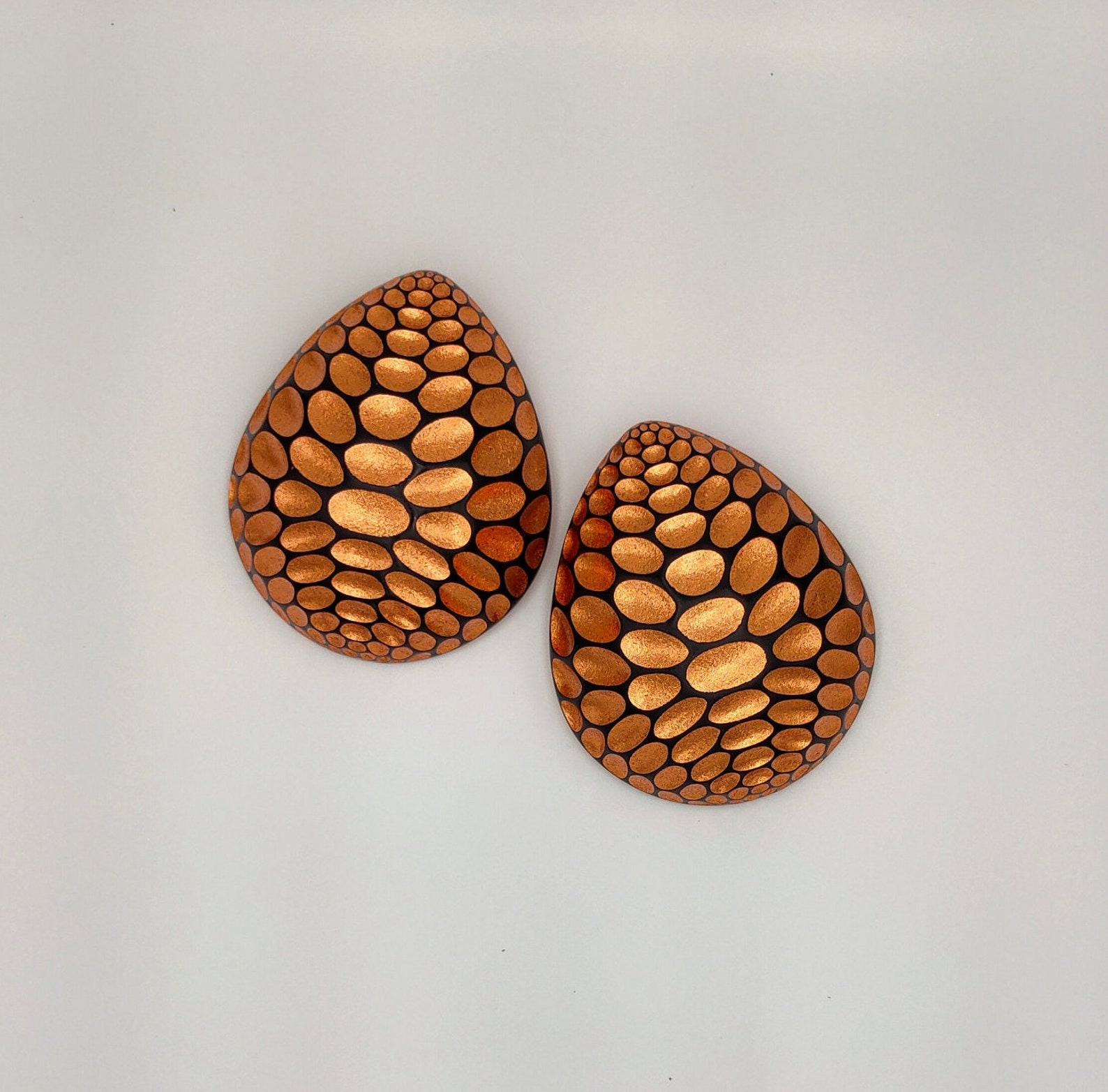 Large Rose Gold Animal Print Earrings: Bold Boho African Statement ...