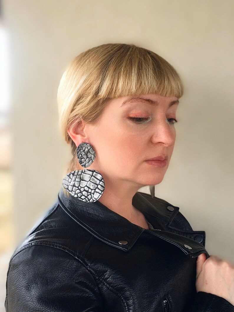 Big Silver Statement Earrings Minimalist Lightweight Dangle - Etsy Big Silver Statement Earrings Minimalist Lightweight Dangle - Etsy
