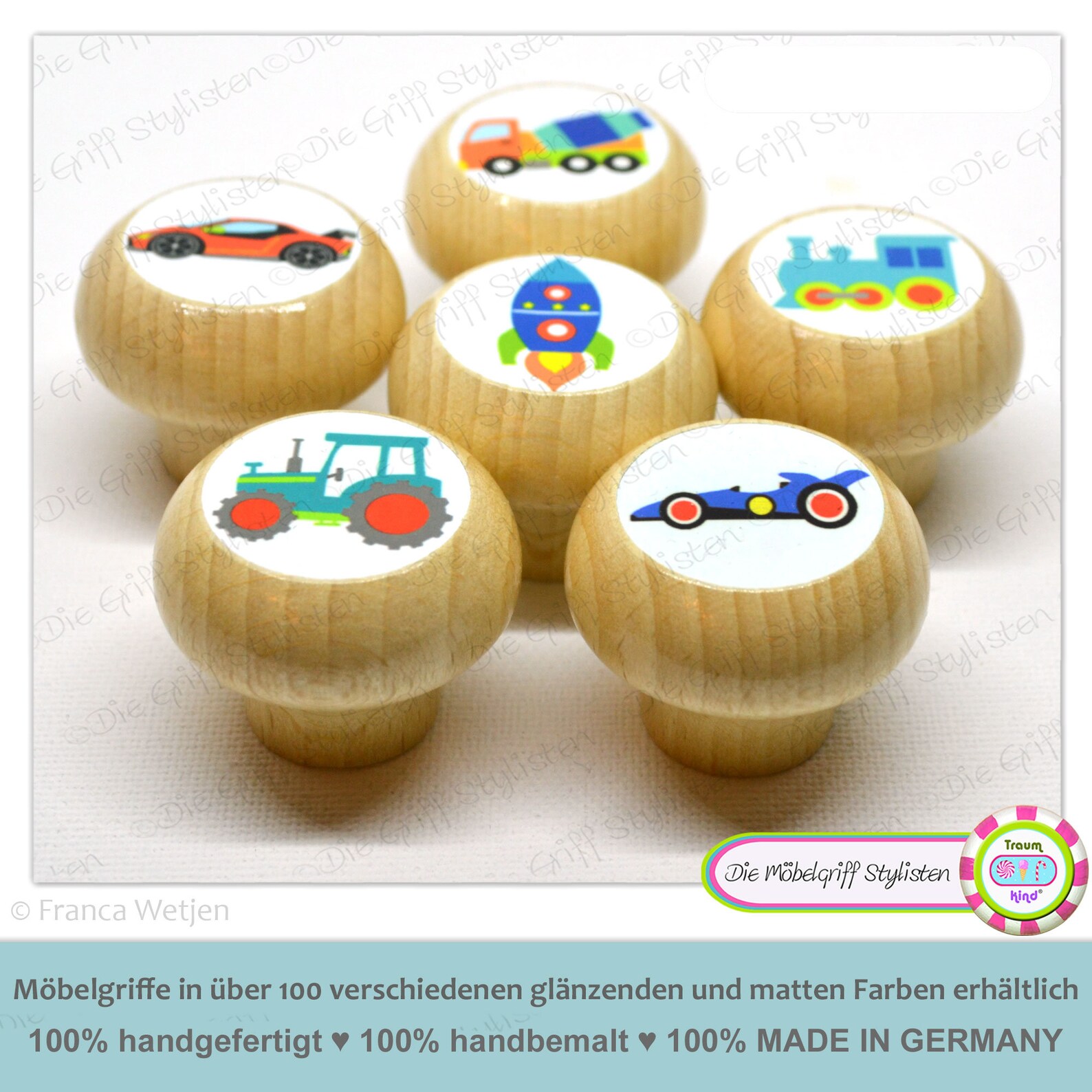 6 Door Knobs Vehicles Bus Car Truck Crane Drawer Pulls Nursery Boys ...