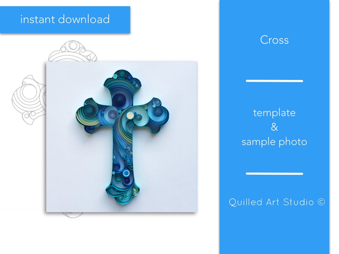 Template of the Cross Paper Quilling Artwork - Etsy