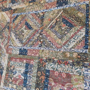 William Morris Patchwork Quilt, Unique One-off Original Throw, Handmade Blanket With Twelve ...