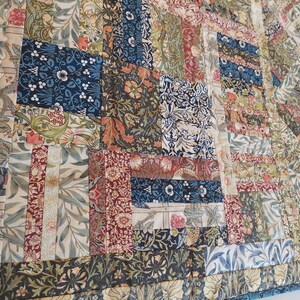 William Morris Patchwork Quilt, Unique One-off Original Throw, Handmade Blanket With Twelve ...