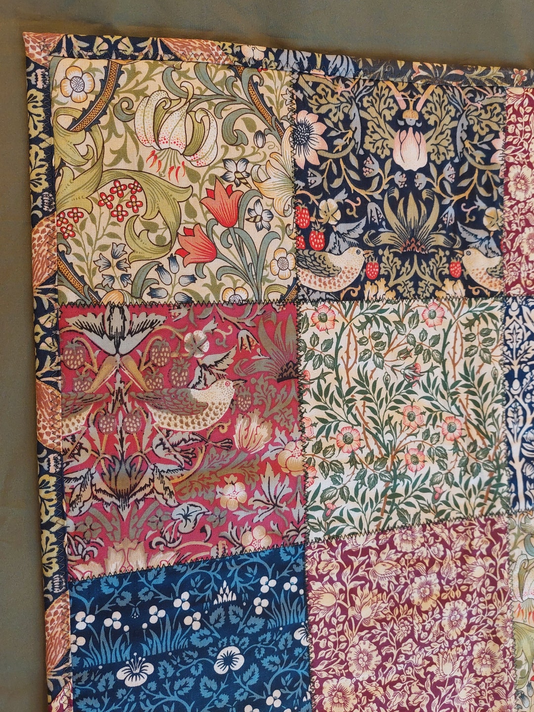 William Morris Quilted Patchwork Lap Blanket/throw, With Eight Morris Designs - Etsy