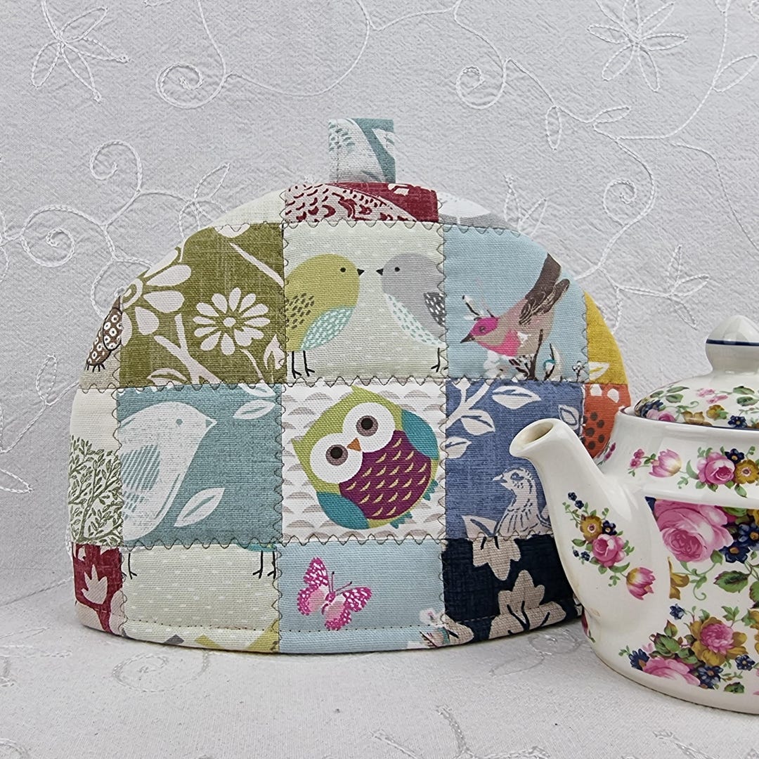 Small Tea Cozy, Unique Patchwork Quilted Cosy for Two-cup Tea-for-one ...