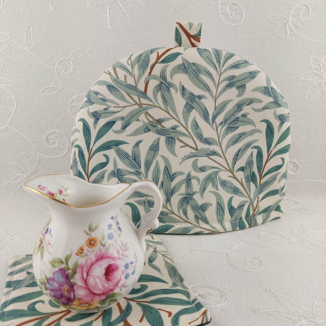 William Morris Tea Cosy Gift Set for Small 2 Cup Teapots. Green Willow ...