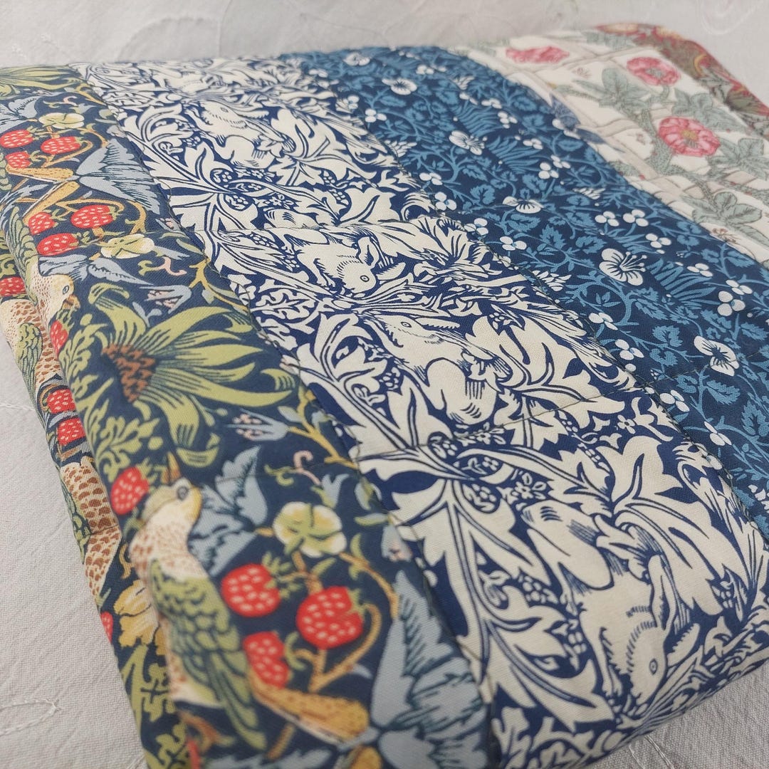 William Morris Quilted Throw for Bed, Sofa or Chair. Unique Handmade ...