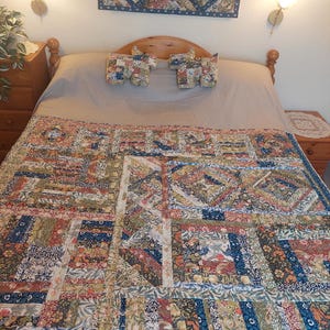 William Morris Patchwork Quilt, Unique One-off Original Throw, Handmade Blanket With Twelve ...