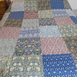 William Morris Quilted Patchwork Throw, With Eight Morris Designs ...