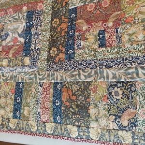 William Morris Patchwork Quilt, Unique One-off Original Throw, Handmade Blanket With Twelve ...