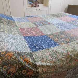 William Morris Quilted Patchwork Throw, With Eight Morris Designs, Single, Double King Bed Sizes ...