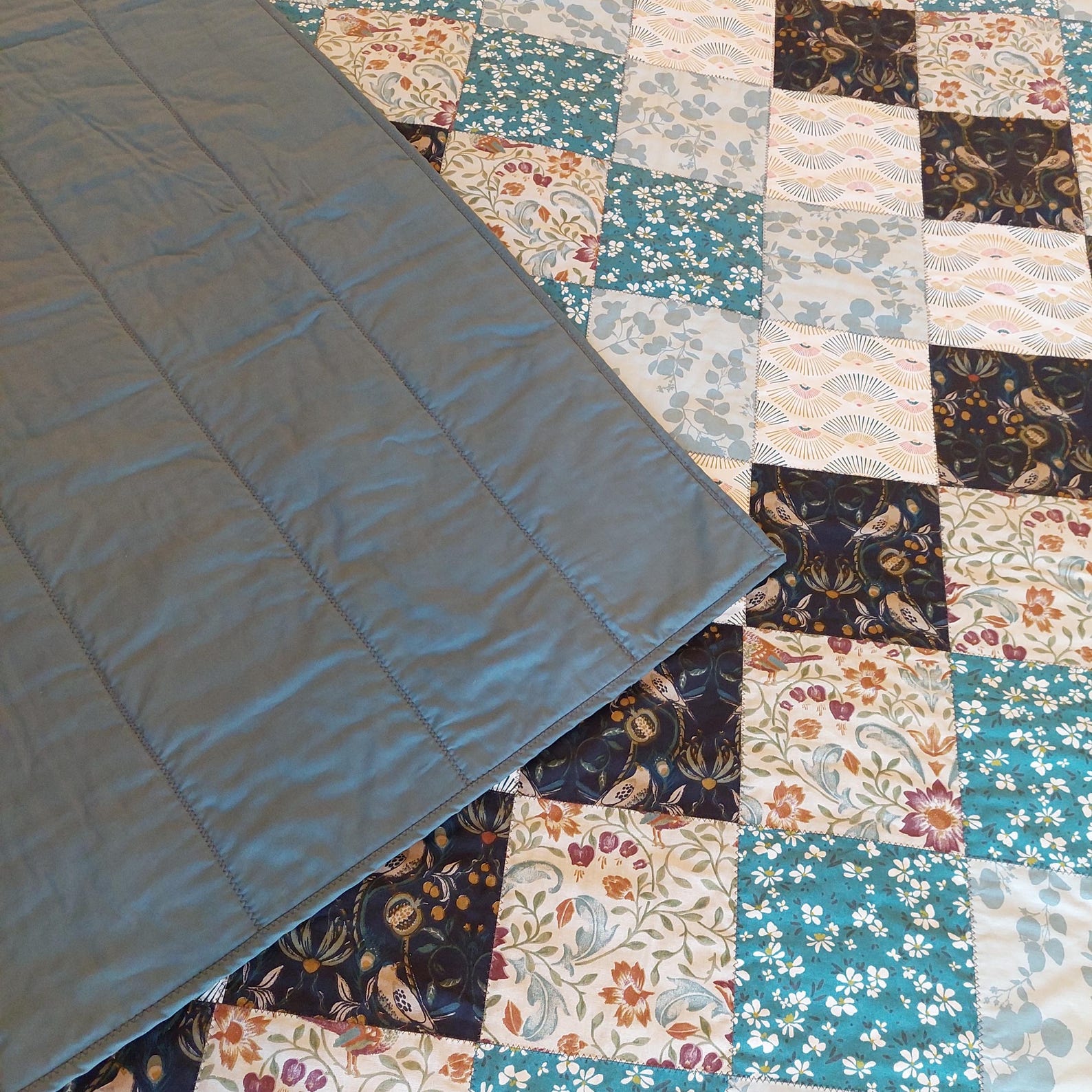 Patchwork Quilted Throw for Bed, Sofa, Chair. Trip Around the World ...