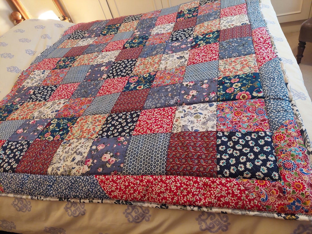 Patchwork Quilted Throw for Bed, Sofa, Chair - Etsy