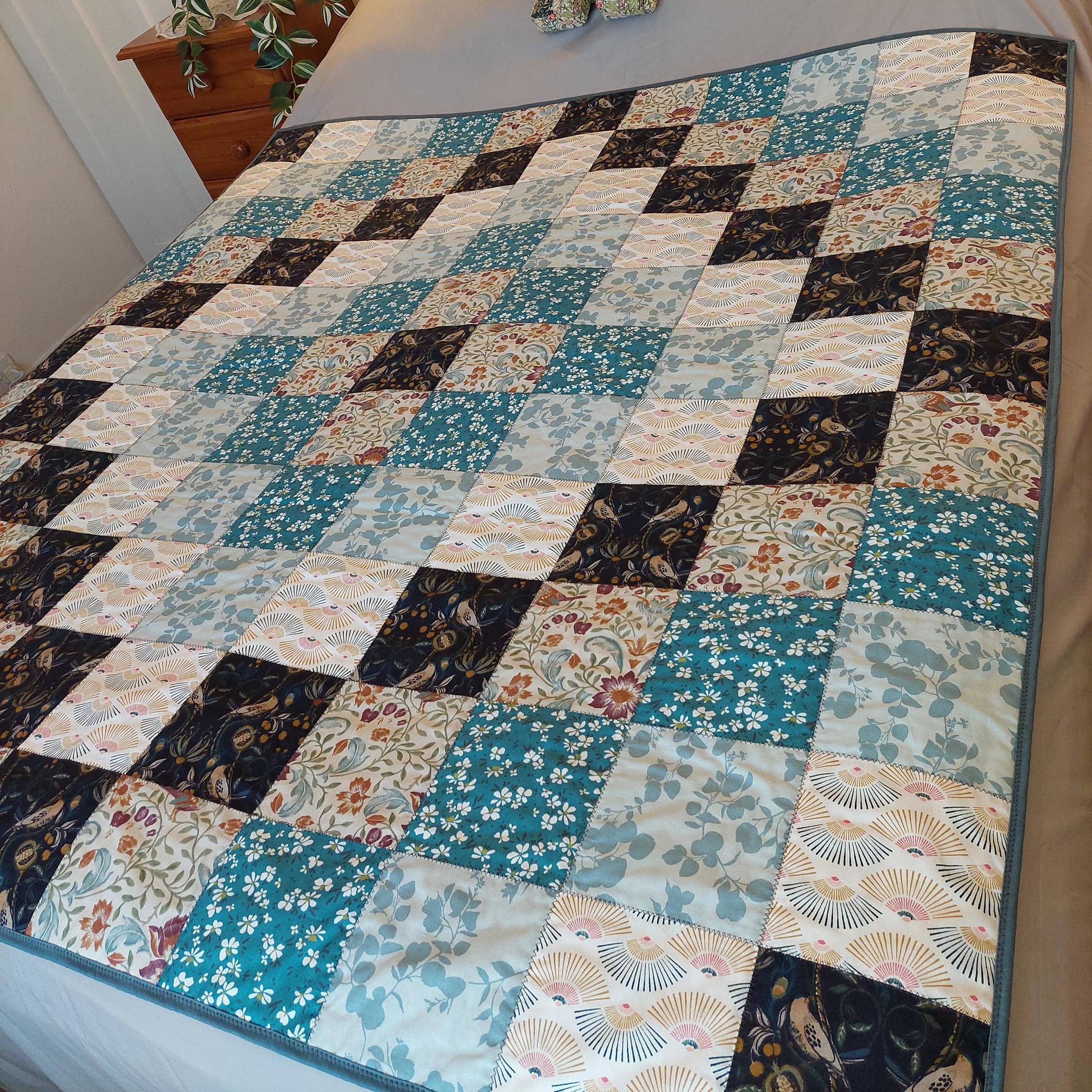 Patchwork Quilted Throw for Bed, Sofa, Chair. Trip Around the World ...