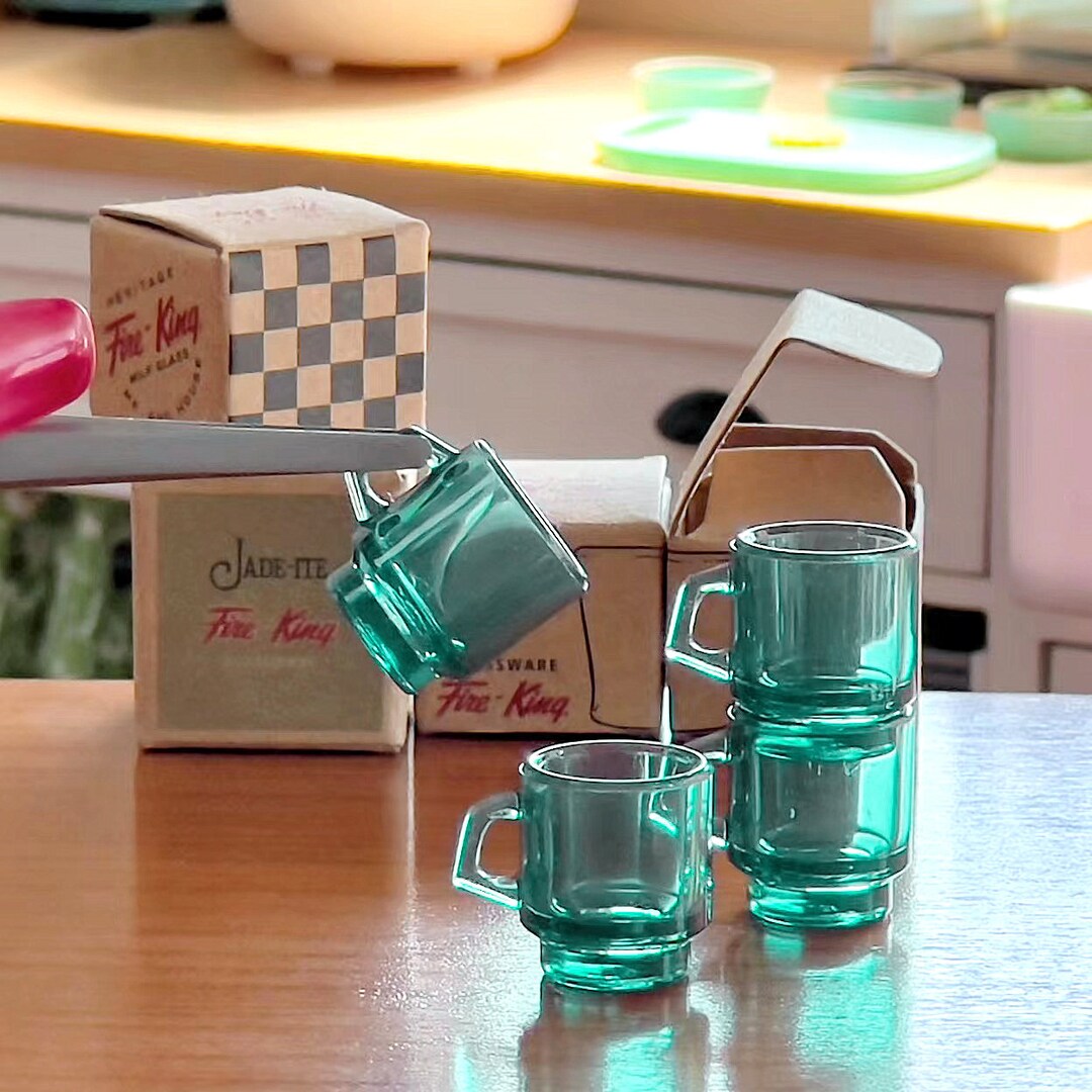 8 Colours 1/12 1/6 Dollhouse Miniature Fireking Mug Cup 4-piece / 6 ...