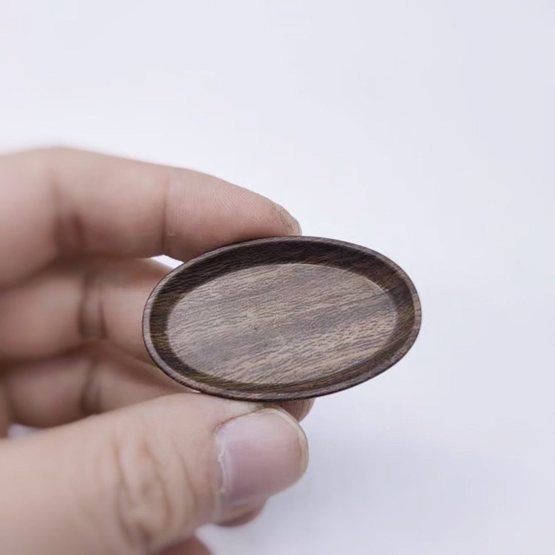1/12 1/6 Dollhouse Miniature Wood-like Oval Tray (length 4.8 Cm) #kel ...