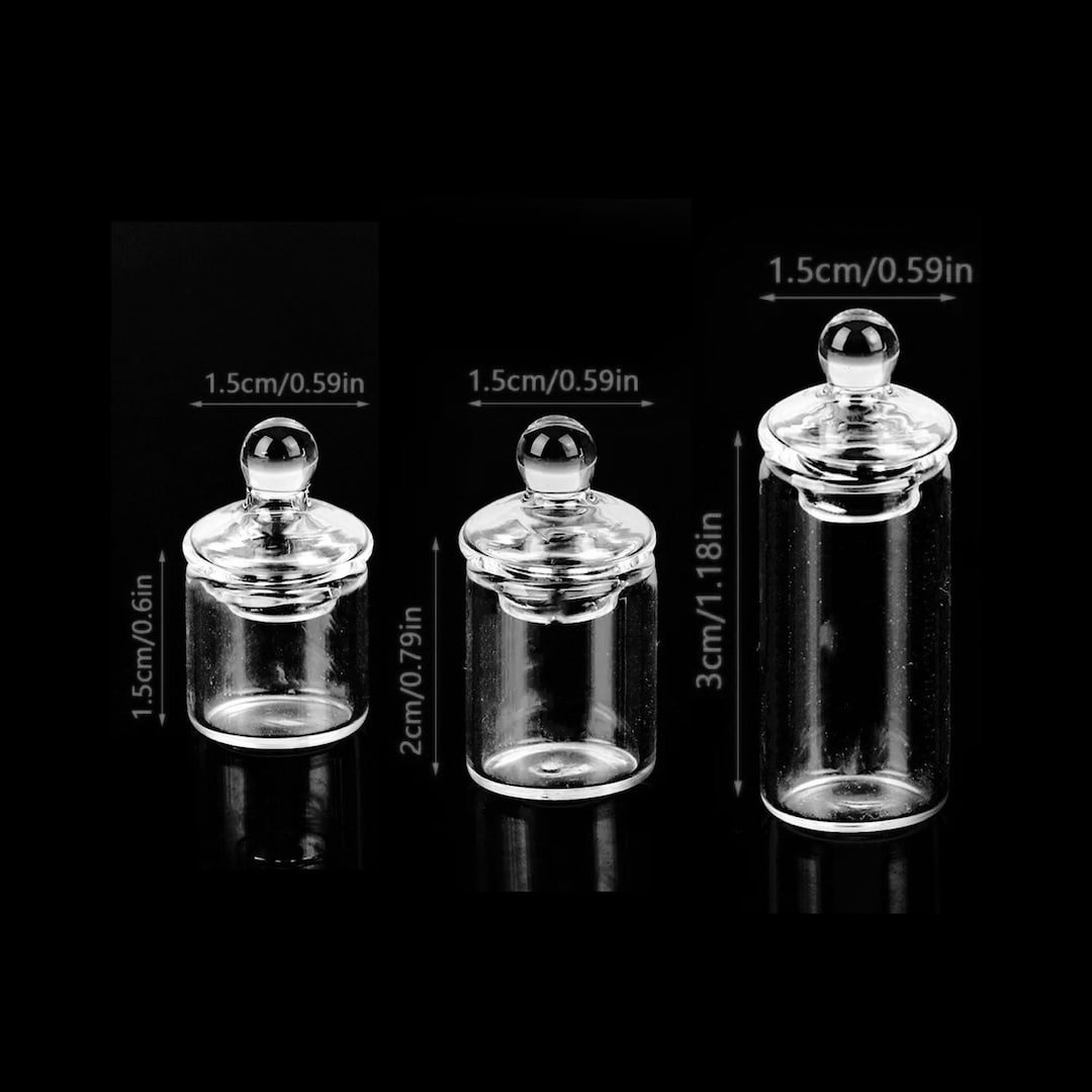 5 Sizes X 3 Colours - 1/12 1/6 Dollhouse Miniature Real Glass Jar With ...