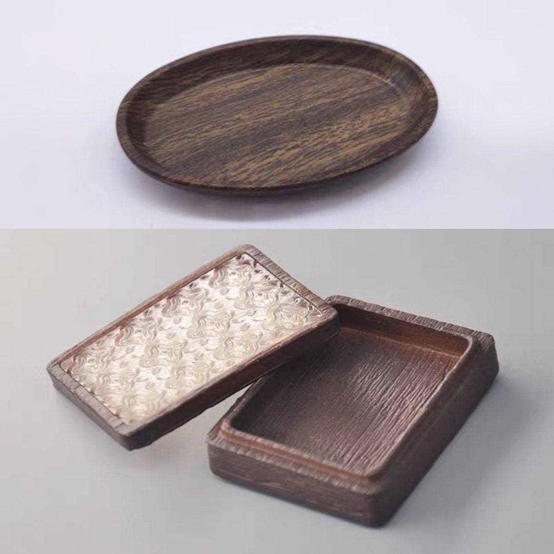 1/12 1/6 Dollhouse Miniature Depression Glass Lid Wooden Storage Box ...