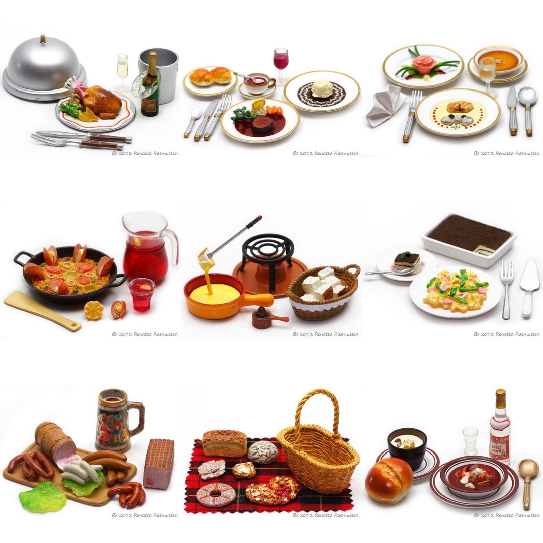 Rare! Individual Sets - 1/12 1/6 Dollhouse Miniature Re-ment European ...