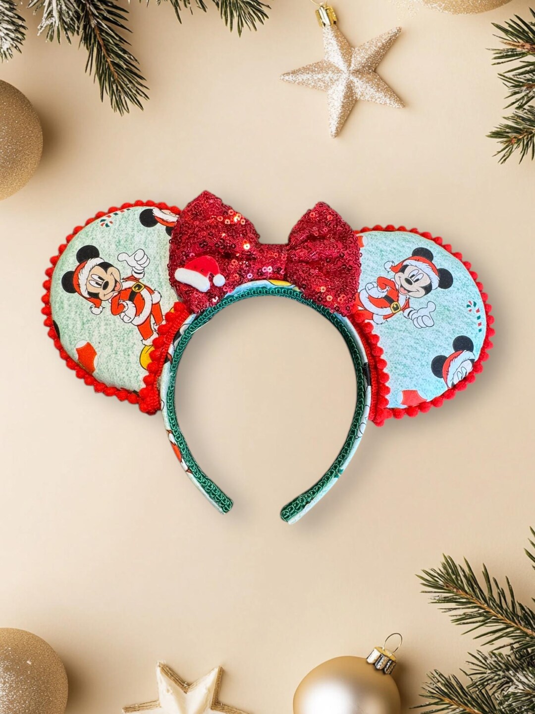 Mickey Santa Minnie Ears - Etsy