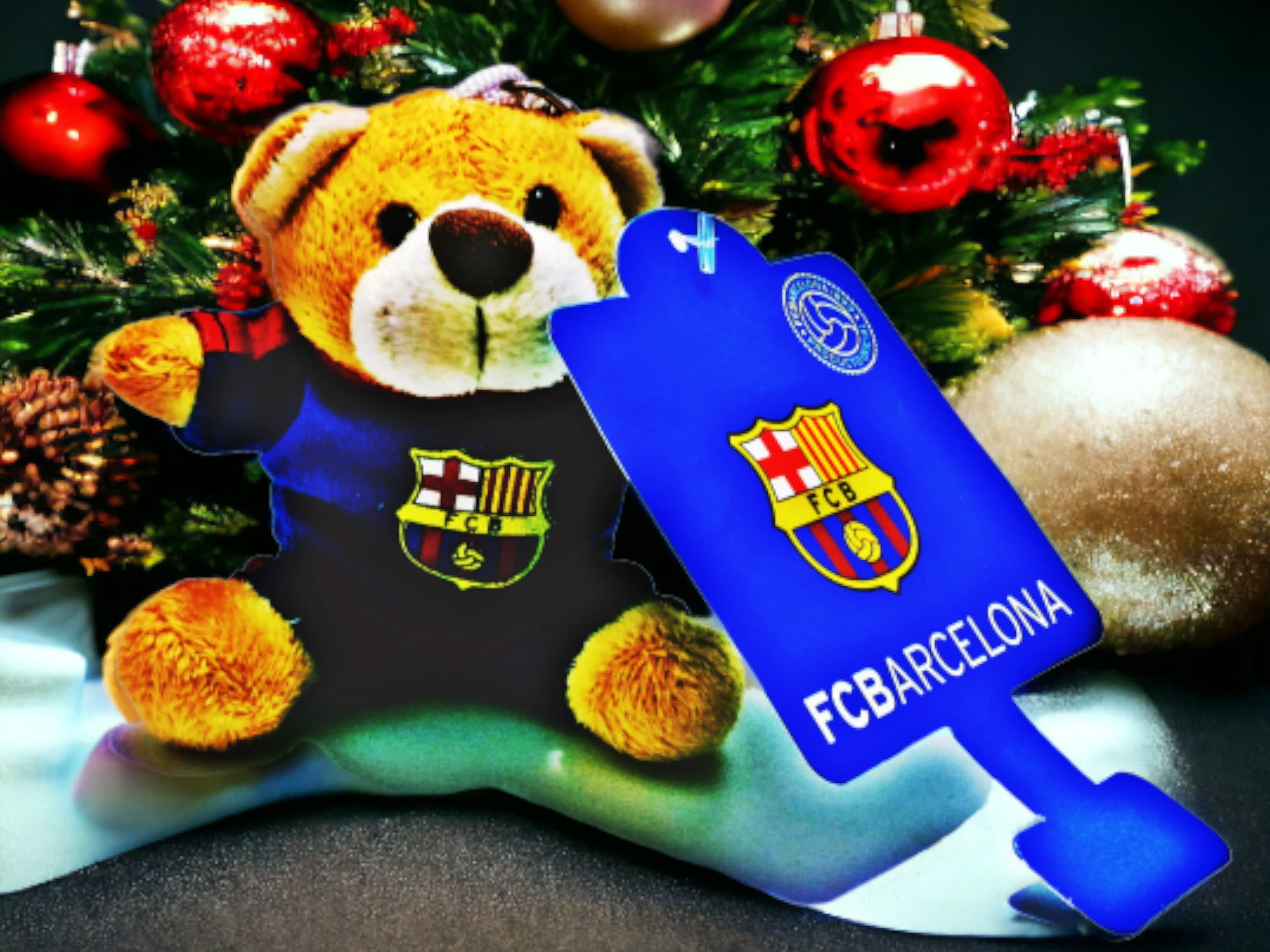 FC Barcelona Key Ring Keychain Teddy Bear Backpack Hanging Fan Club ...