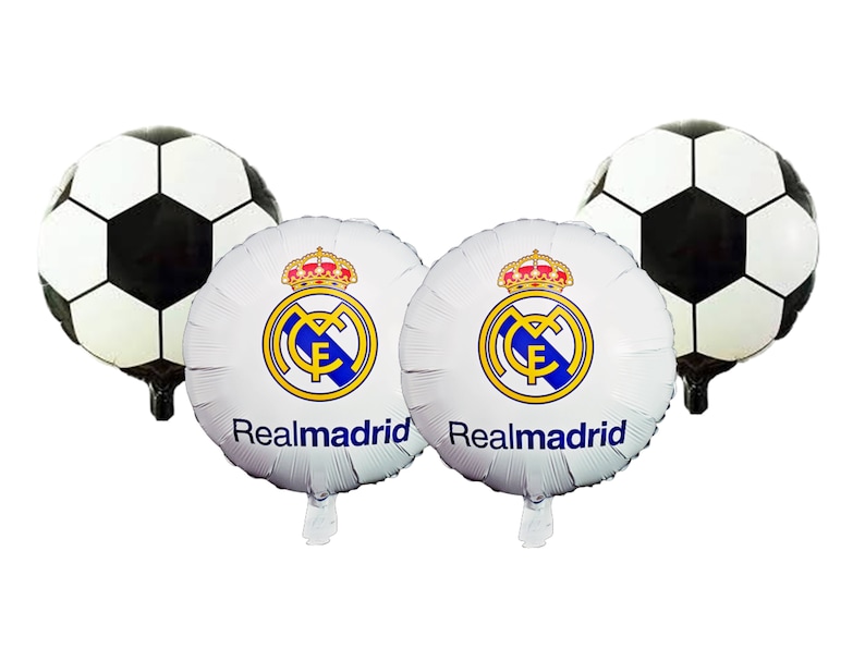 Real Madrid Party Set Birthday Supplies 50 PCS Decoration Flag Balloons ...