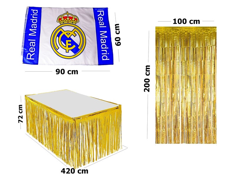 Real Madrid Party Set Birthday Supplies 50 PCS Decoration Flag Balloons ...