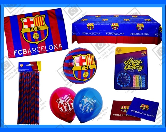 FC Barcelona Party Birthday Supplies Decoration Set Pack Balloons Table ...