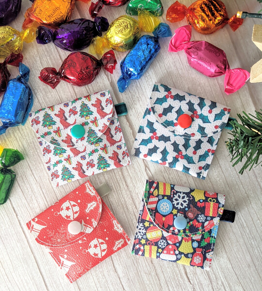 Christmas Tiny Cute Pouch With Popper Snap Fastening Made From Vegan ...