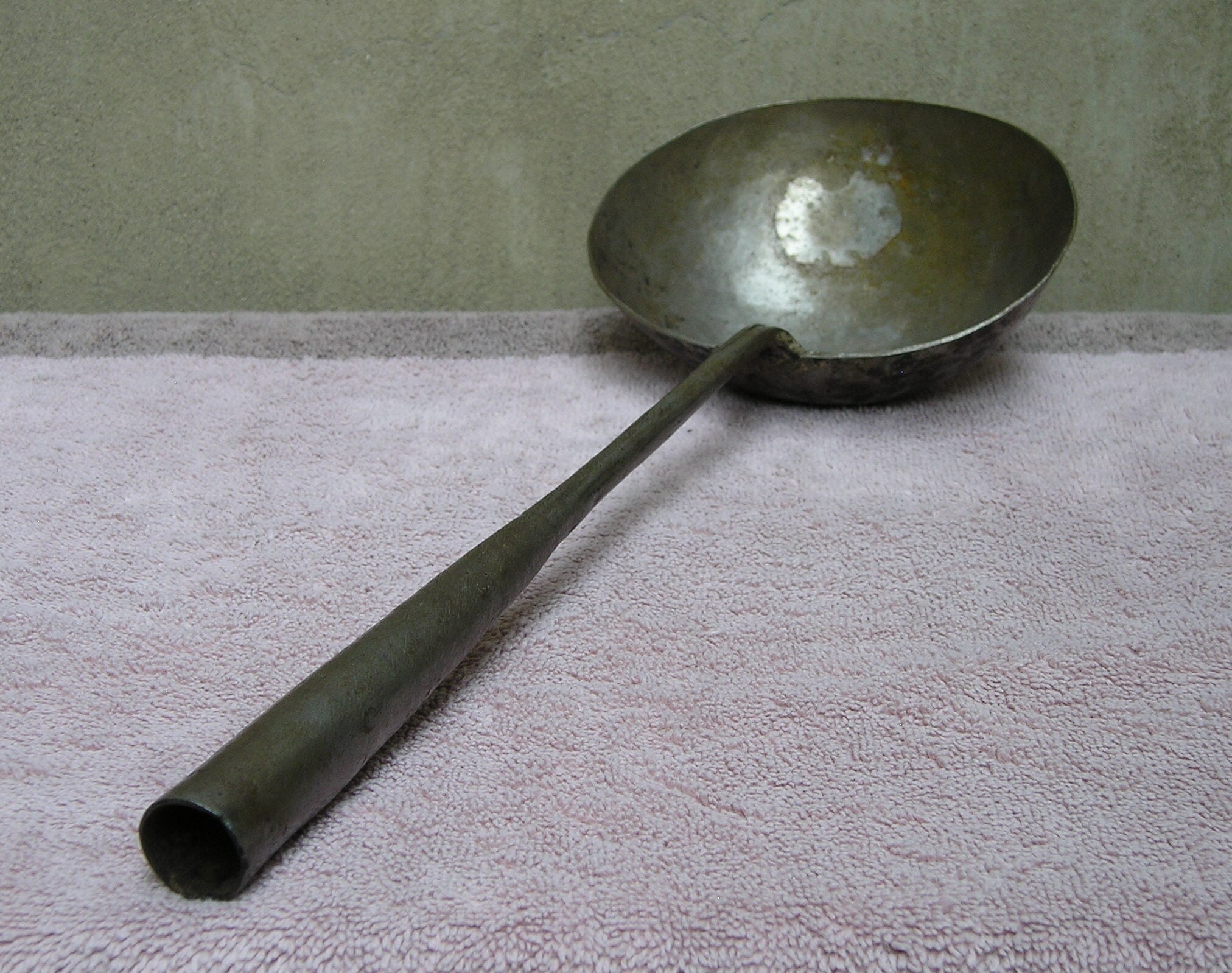 Antique Long Tapered, Hollow Handle Dipping Spoon, Maker Marked, Hand ...