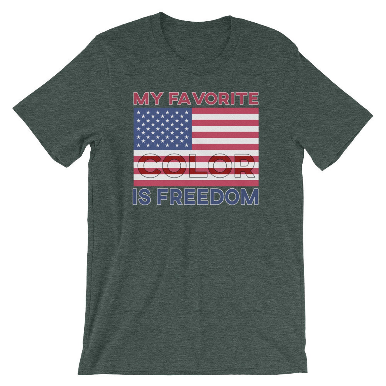 Patriotic American My Favorite Color is Freedom American Flag Short ...
