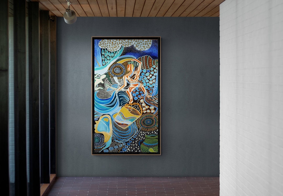 Aquarius Painting Abstract Art Aquarius Gift for Birthday - Etsy