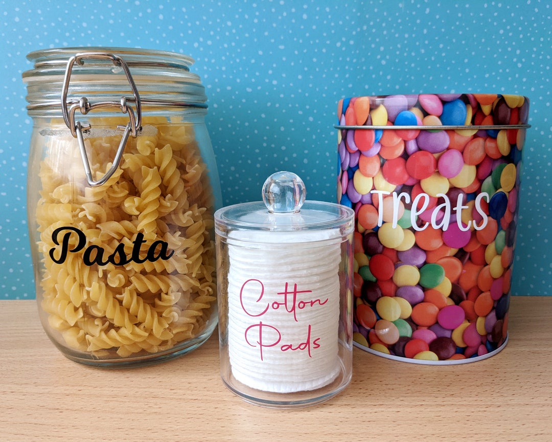 Home Organisation Decals: Vinyl Stickers for Storage, Kitchen Jar ...