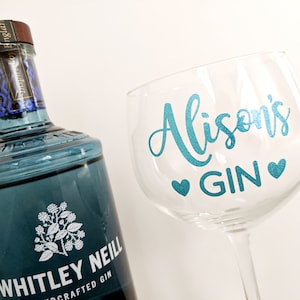 Gin Glass Decal, Gin Glass Sticker, Names for Drinks Glasses ...