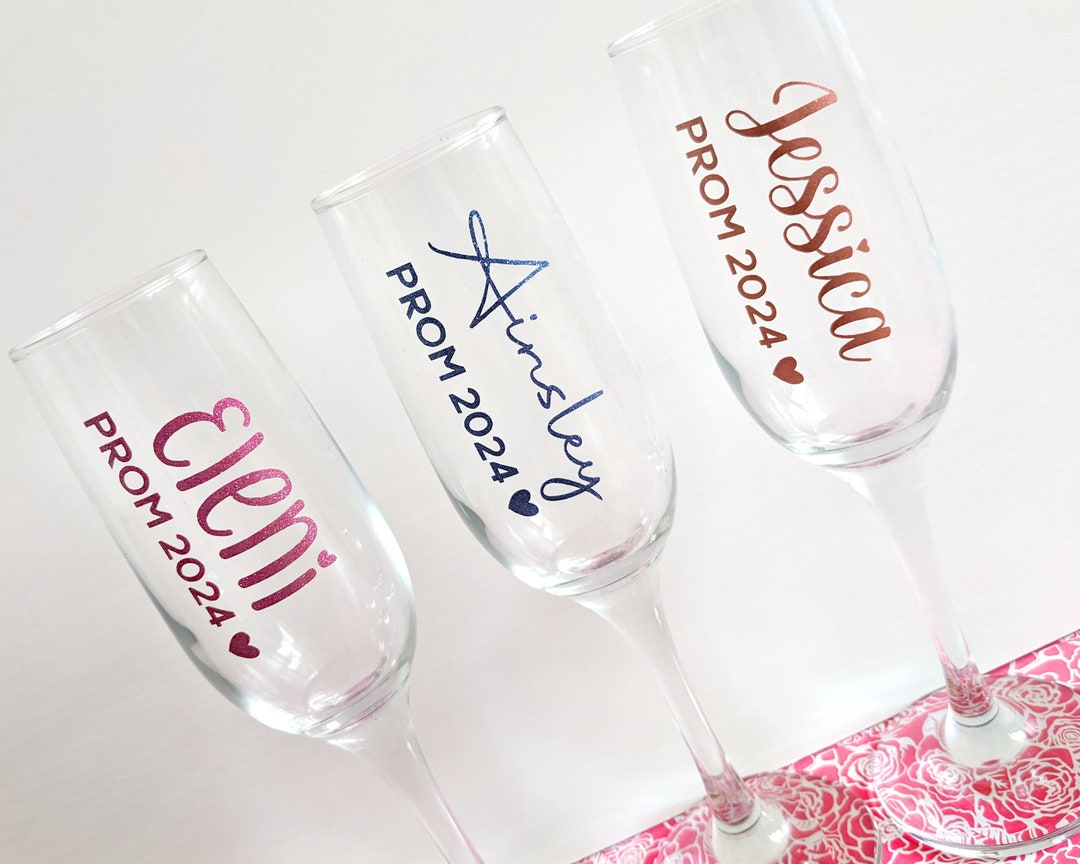 Prom Glass Decal, School Prom Stickers, Name Labels for Glasses ...