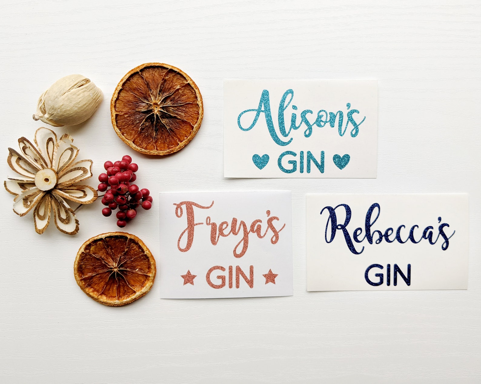 Gin Glass Decal Gin Glass Sticker Names for Drinks Glasses - Etsy UK