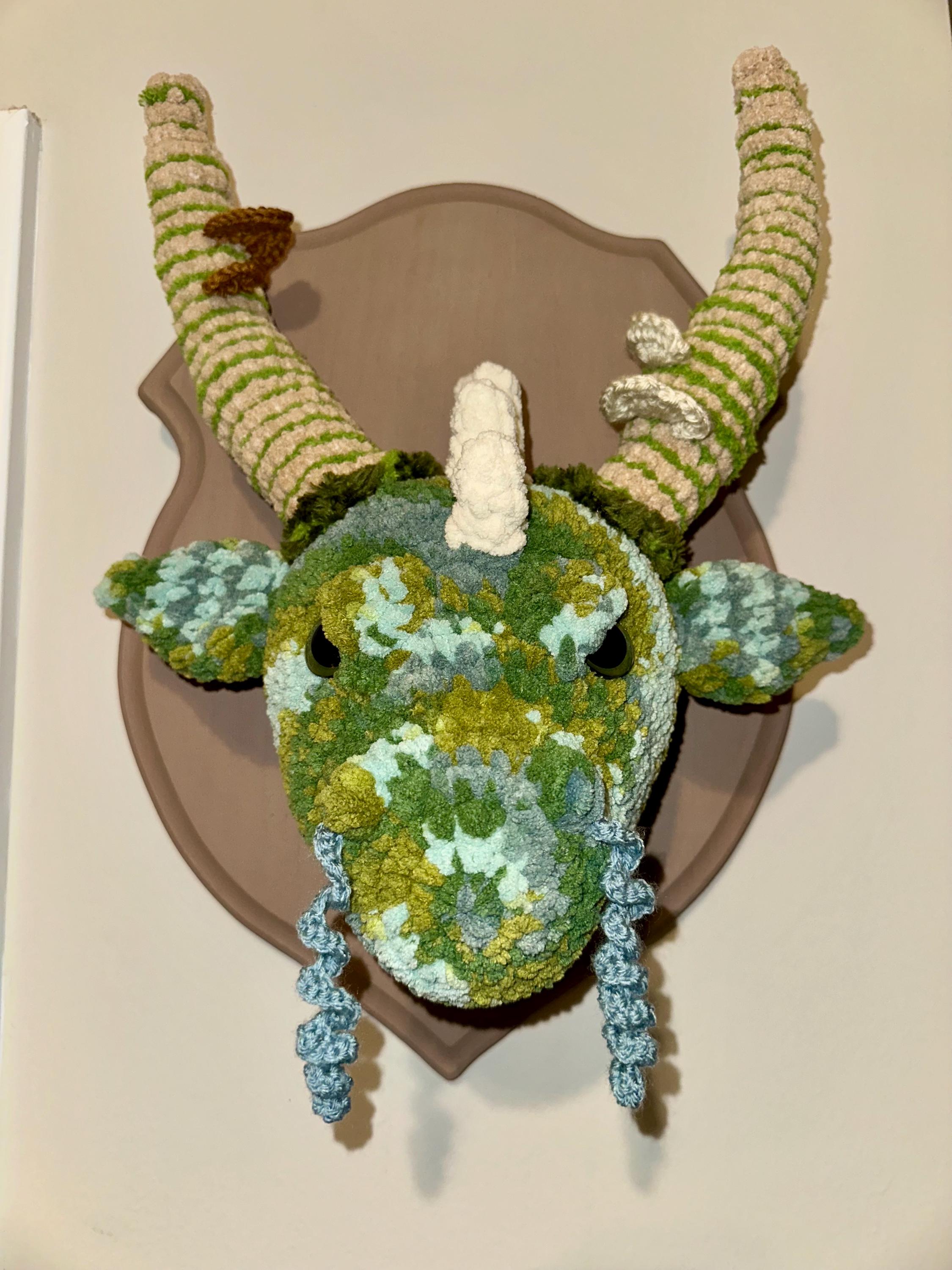 Wall Mounted Mossy Dragon Head - Etsy