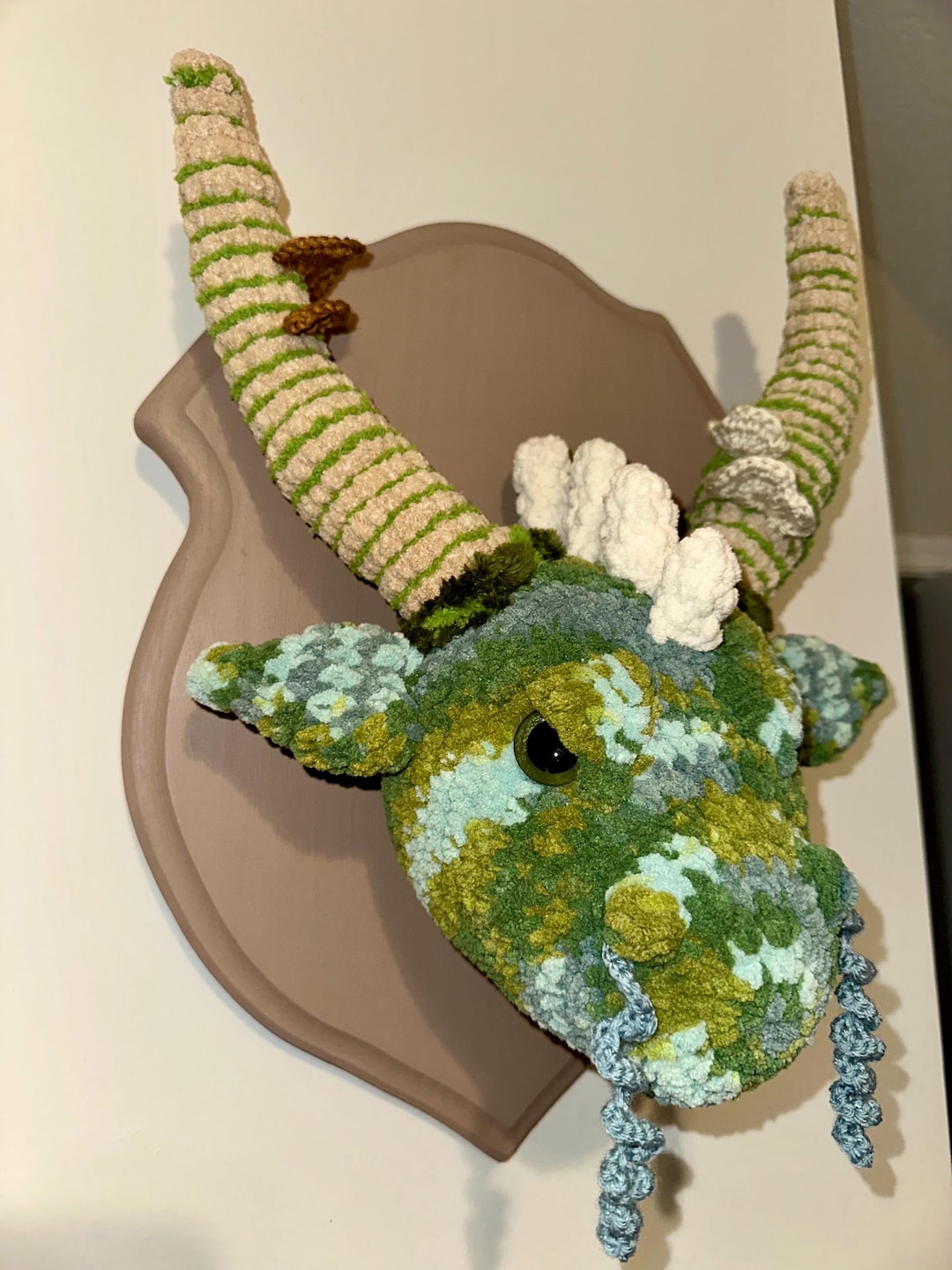Wall Mounted Mossy Dragon Head - Etsy