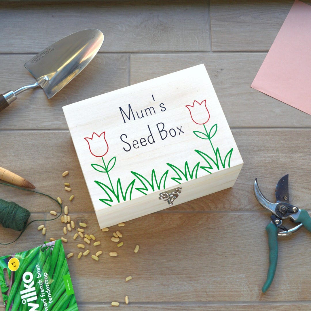 Personalised Seed Box With Flowers - Etsy