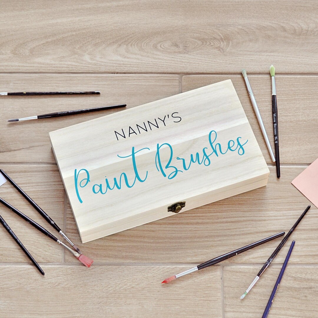 Personalised Paint Brush Storage Box - Etsy