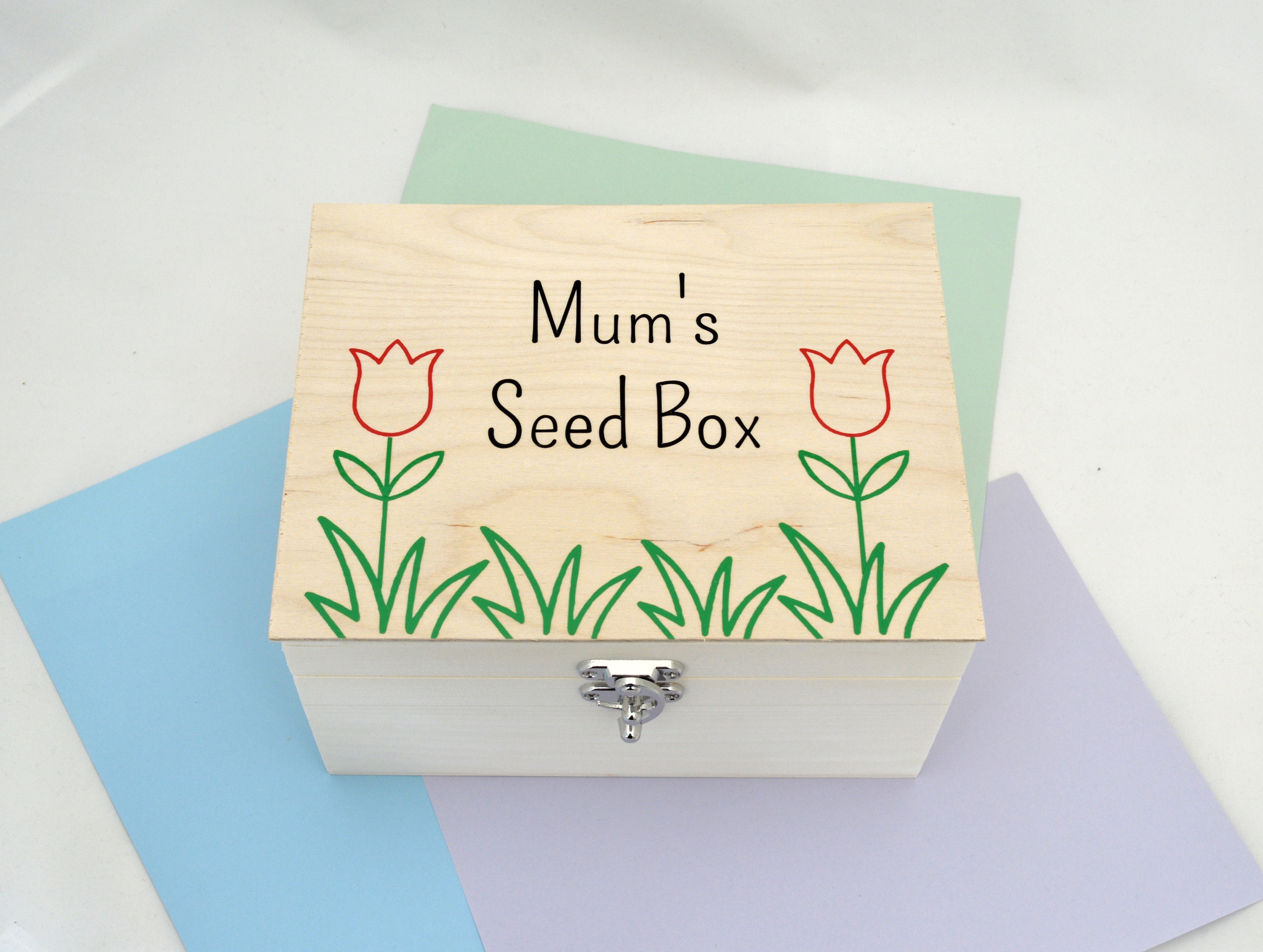 Personalised Seed Box With Flowers - Etsy