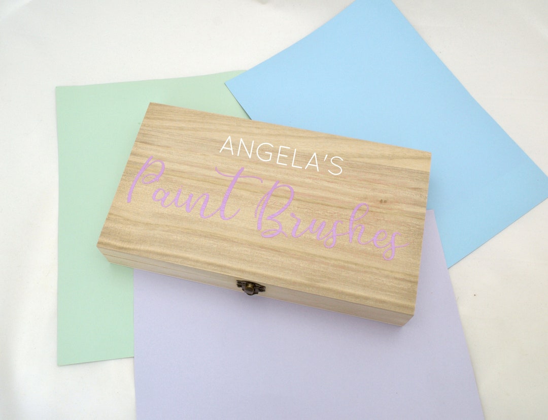 Personalised Paint Brush Storage Box - Etsy