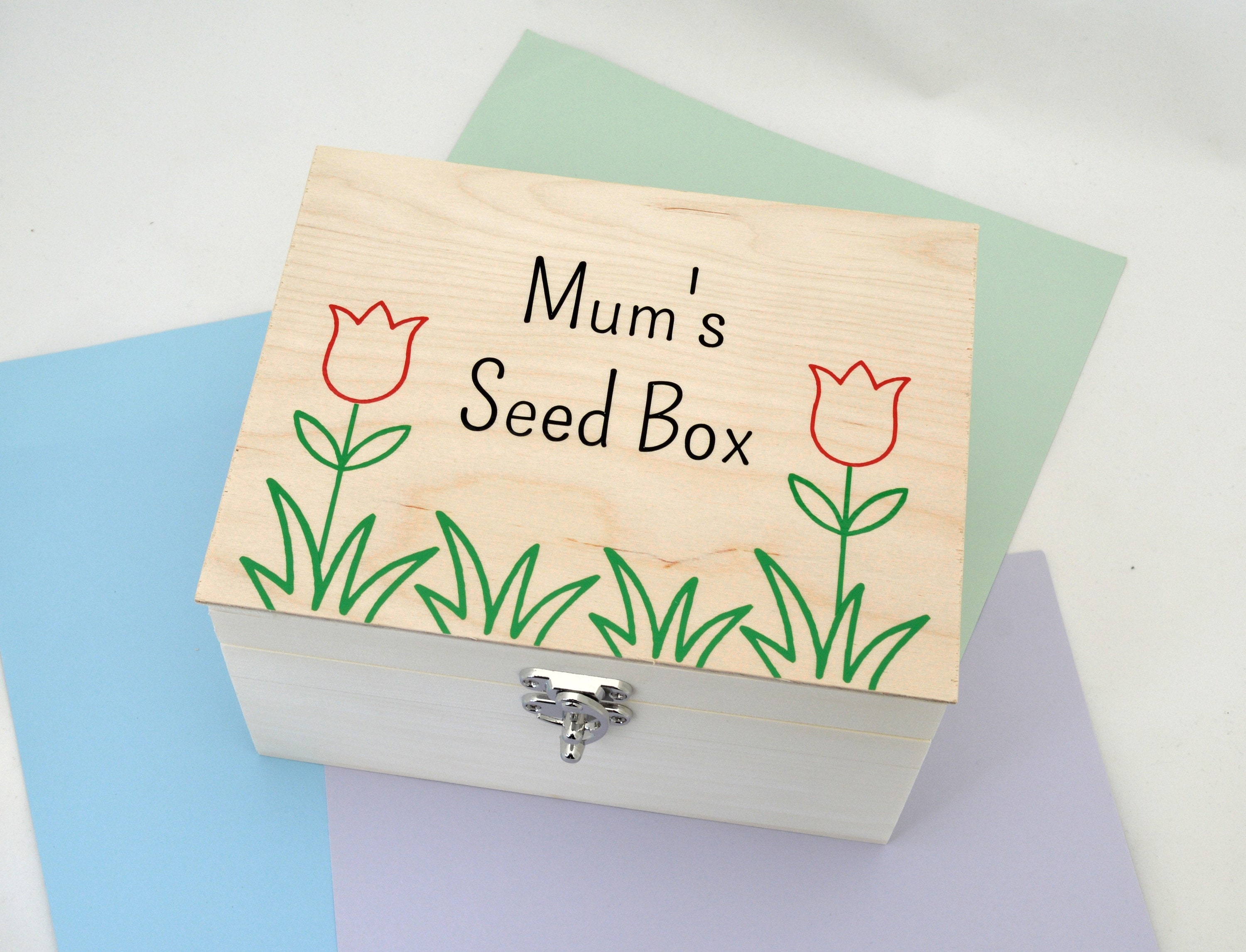 Personalised Seed Box With Flowers - Etsy