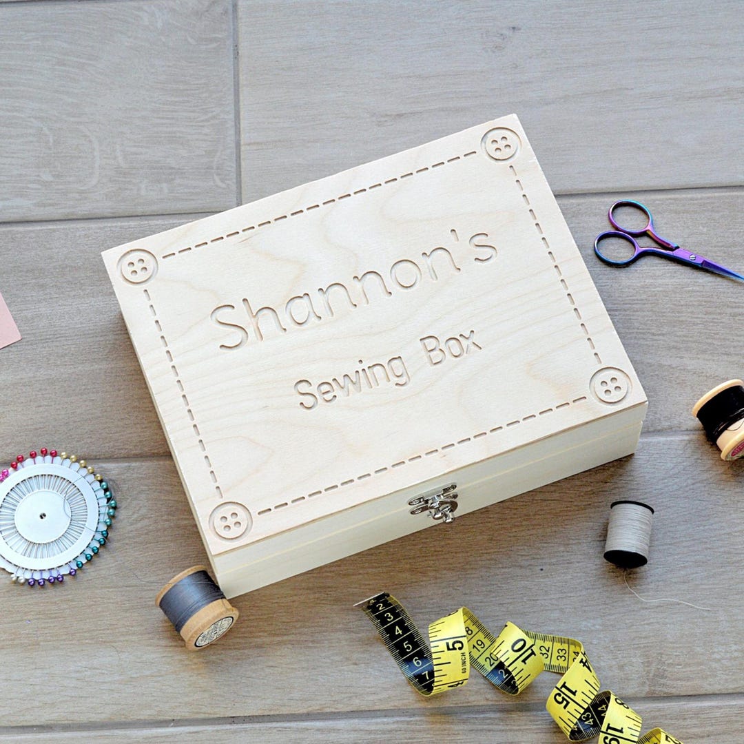 Personalised Engraved Sewing Box - Etsy