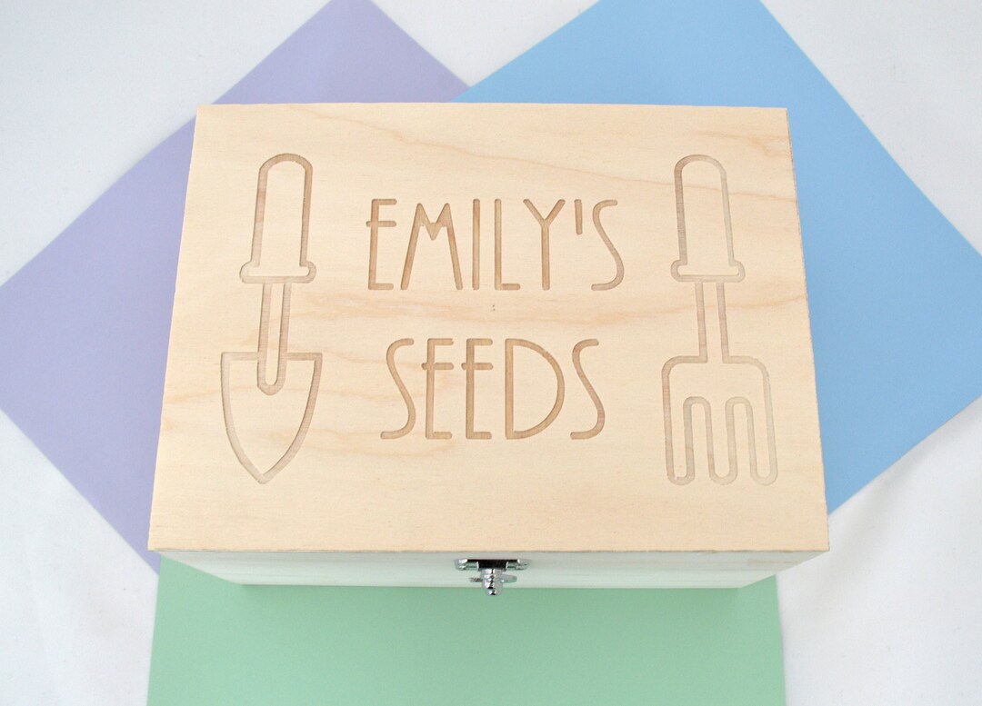 Personalised Seed Box Gardening Box Seeds Storage Box - Etsy
