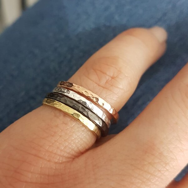 Thin Hammered Ring - Etsy