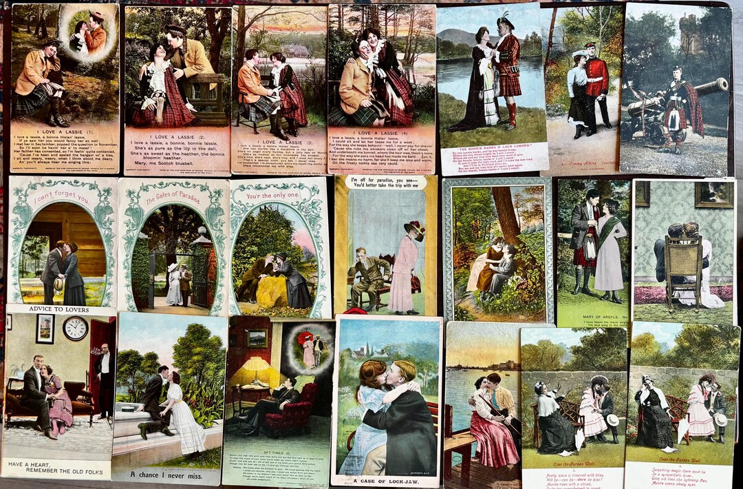 21 Postcards From 1900 1915. the Theme is Love. Scotland, Great Britain ...