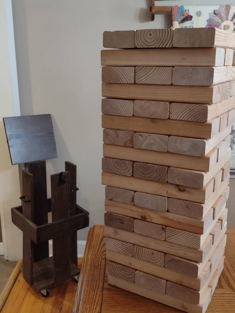 Jumbo Jenga & Rustic Caddy - Etsy