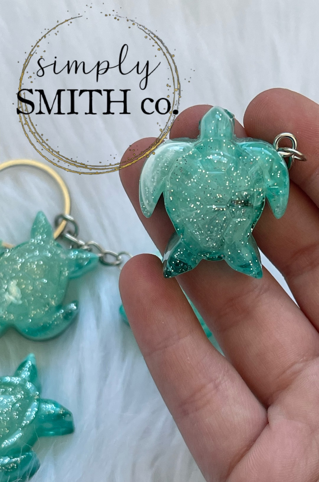 Turtle Keychain Sea Turtle Keychain Resin Glitter Keychain - Etsy