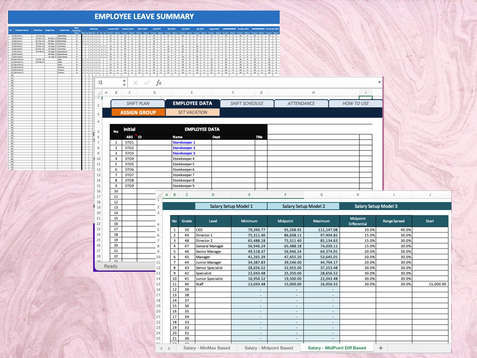HR Human Resources Editable Excel Template Bundle, Printable HR Forms ...